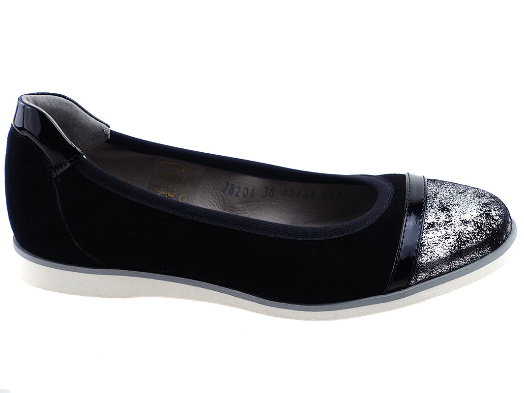 Nessi buty balerinki 78206 czarny srebrny 38 • Cena, Opinie • Baleriny ...