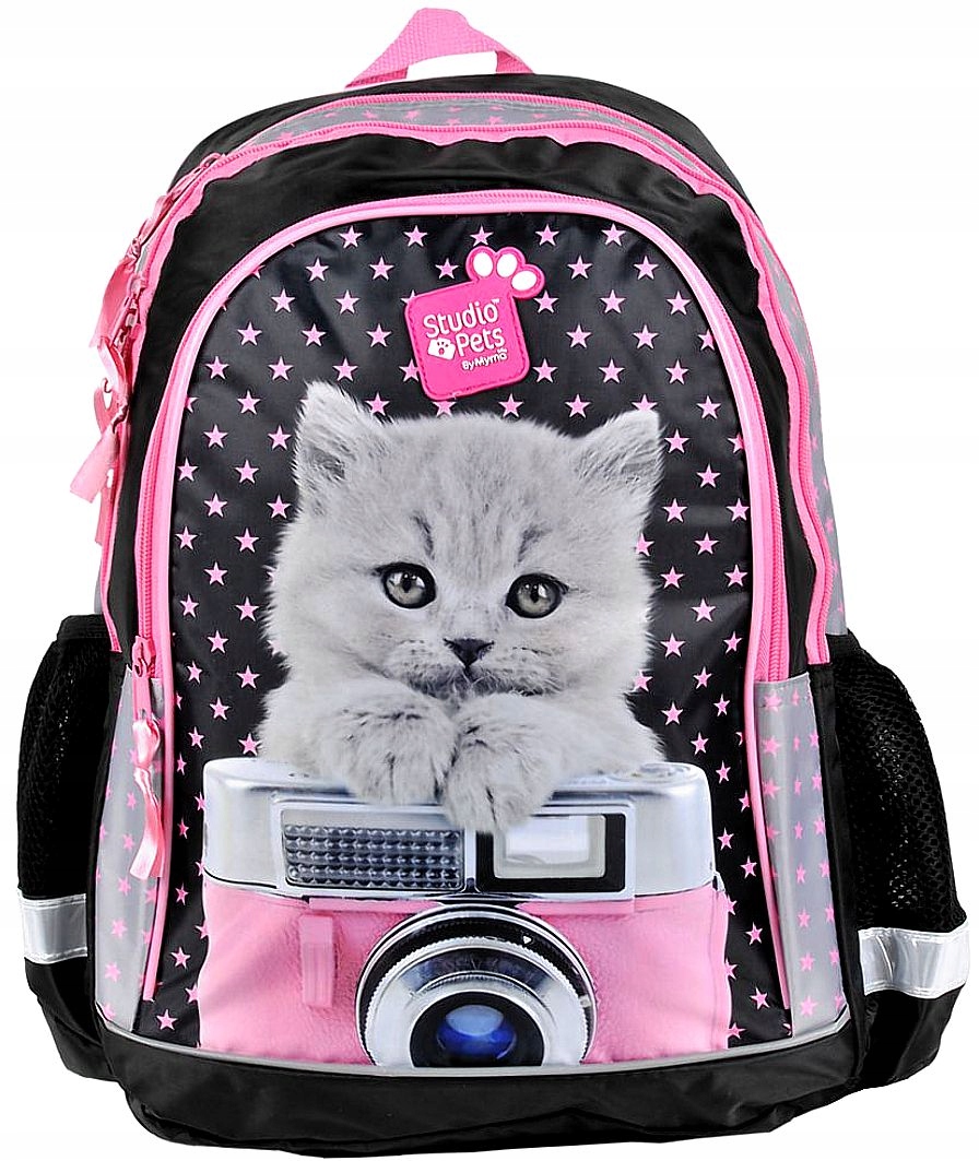 ZESTAW 5cz. PLECAK SZKOLNY Z KOTEM KOT KOTEK KOTKI - 6881821034 - oficjalne archiwum allegro