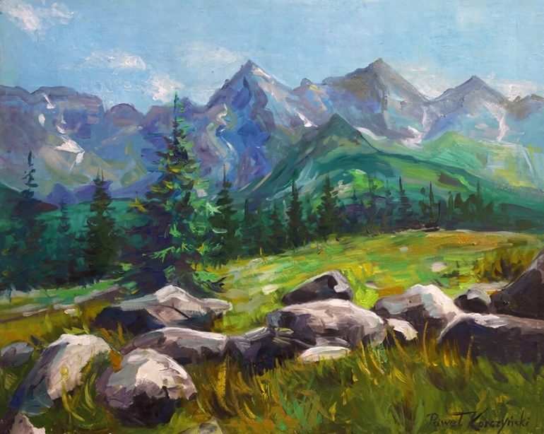 Obraz Olejny TATRY Pejzaż - Górskie HALE - 7517833756 - oficjalne ...