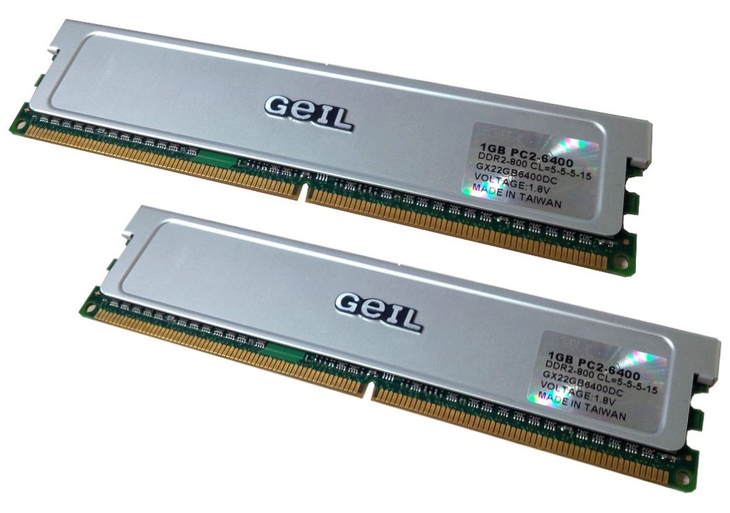 Pamięć RAM GEIL DDR2 PC2-6400 800MHz 2GB (2x1GB) - 7395297821 ... Pamięć RAM GEIL DDR2 PC2-6400 800MHz 2GB (2x1GB) - 7395297821 ...