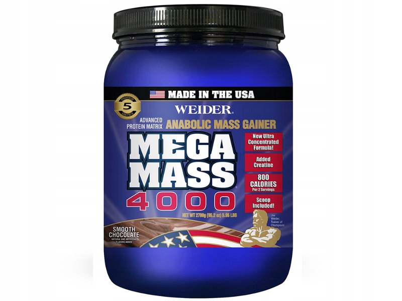 WEIDER MEGA MASS 4000 3000 g CZEKOLADA GAINER MASA - 6734455108 ...