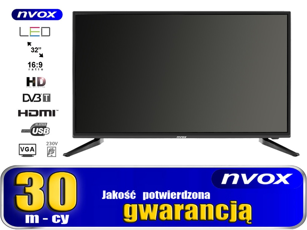 Telewizor LED 32 cale HD DVBT/C USB 3xHDMI PVR - 7551969257 - oficjalne archiwum Allegro