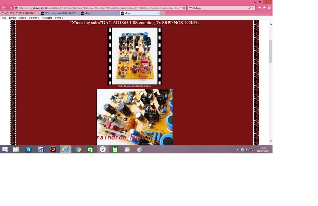 Płyta DAC AD1865-1.0S NOS SRPP 24/96KHz Audio Note - 7381773181 ...