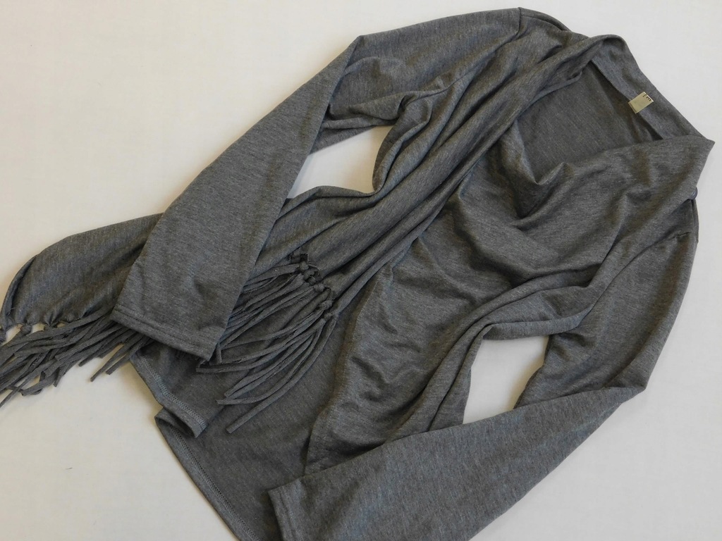 3010J59 EARGE SZARA BLUZKA luźna Z FRĘDZLAMI XL - 7644955110 ...