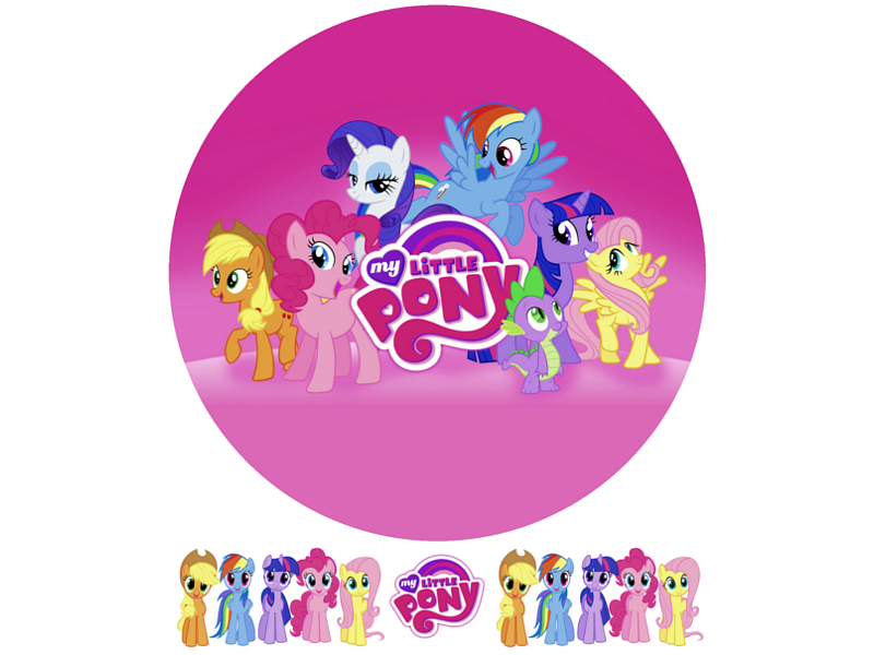 Opłatek Tort Kucyki Little Pony + GRATIS Obwódka! - 7540438232 - oficjalne archiwum Allegro