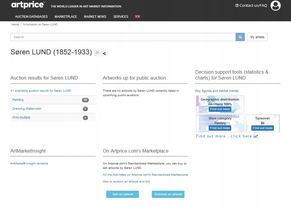 Soren Lund (1852-1933) - pejzaż z bocianem - 7621992241 - oficjalne archiwum Allegro