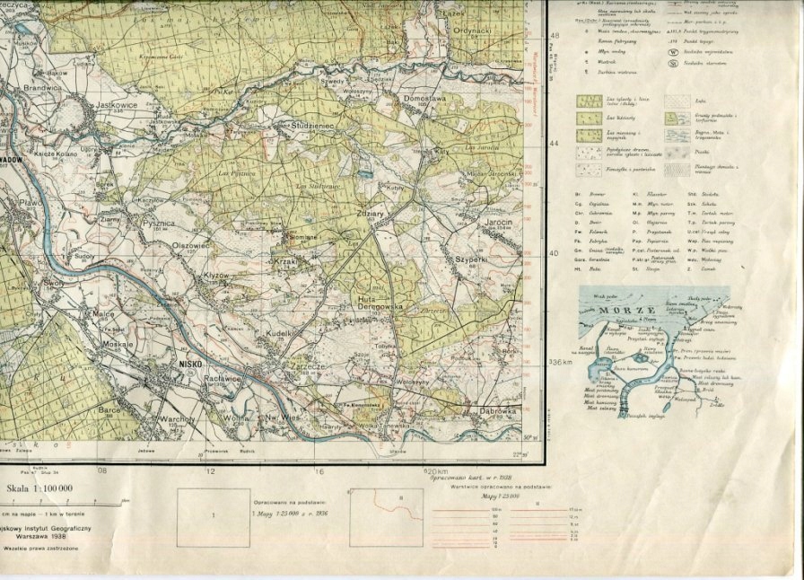 ROZWADÓW / NISKO : mapa wojskowa 1938 : ŁADNY STAN - 7433732419 ...