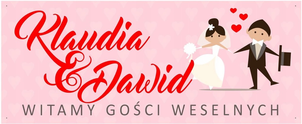 Baner Weselny ~WITAMY GOŚCI~ IMIONA! 1,1mX0,45m! - 7212645564 ...