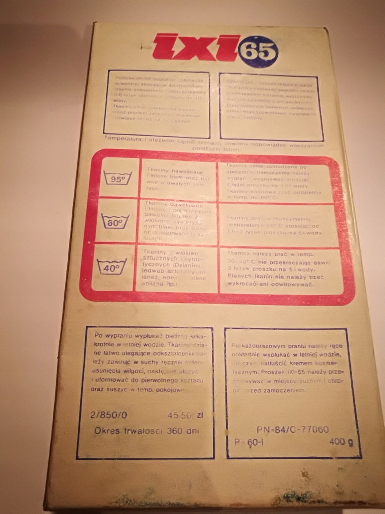 PROSZEK DO PRANIA IXI 65 POLLENA LECHIA POZNAŃ PRL - 7711799914 ...