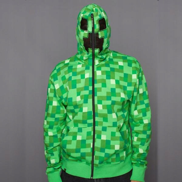 MINECRAFT CREEPER HOODIE BLUZA Z KAPTUREM UK -C742 - 7750560594 ...