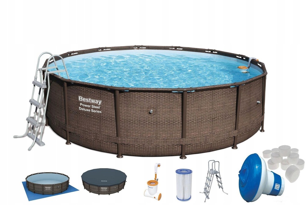 BASEN OGRODOWY BESTWAY ZESTAW 427x107 RATTAN 56664 - 7277298406 ...