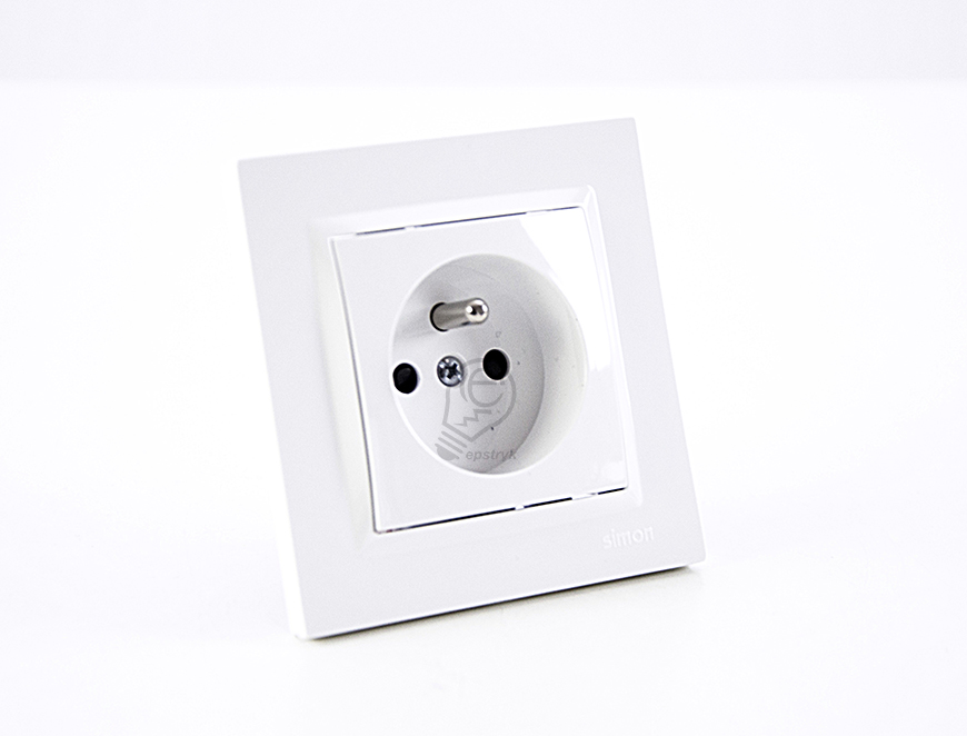 SIMON 10 GNIAZDO POJEDYNCZE BIAŁE Z/U RAMKA BIAŁA 6761579454 - Allegro.pl