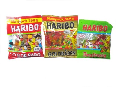 ŻELKI HARIBO zestaw 3x300g 3 rodzaje smaki - 8002548629 - oficjalne ...