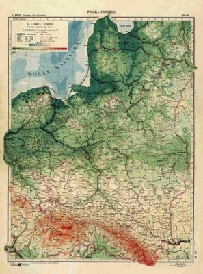 POLSKA II RP PIĘKNA MAPA WILNO LWÓW 1939 r. OPRAWA - 12047414365 ...