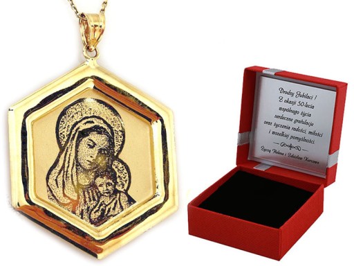 ZLATÝ MEDALIK 585 Matka Boží 2,29g s gravírováním -% za 3572 Kč - Allegro